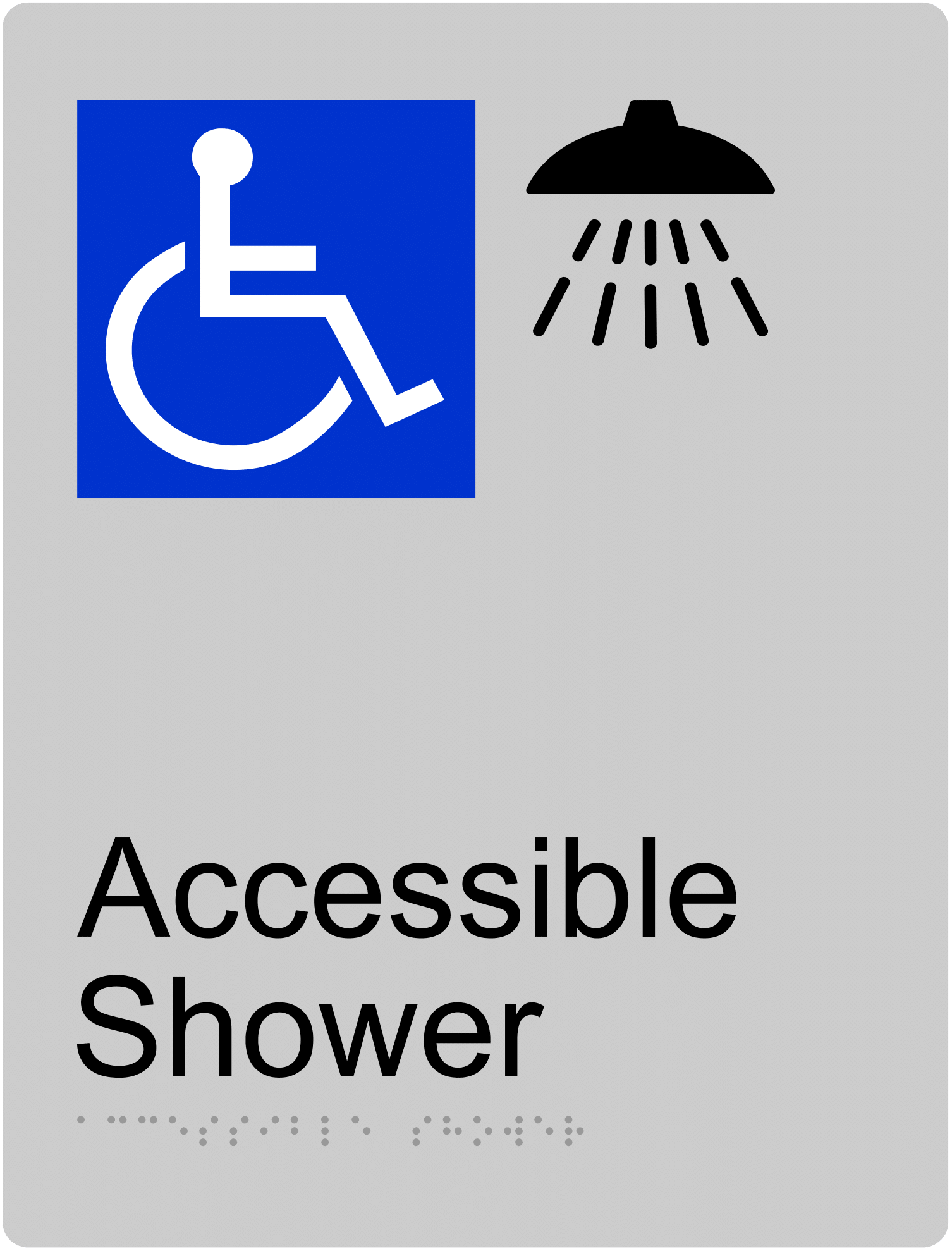 Wheel Chair Accessible Shower - Braille Sign - Premier Film Distribution